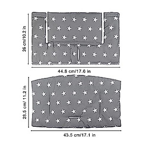 LLHQAMT for Stokke High Chair Cushion, Soft and Comfortable for Tripp Trapp High Chair Cushion, for Tripp Trapp Cushion Set Makes It Safer and More Comfortable for Baby to Sit On (Grey Star Pattern)