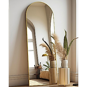 BEVERDY Arched Full Length Mirror - 18"58" Floor & Wall Mounted Mirror for Bedroom & Living Room, Gold
