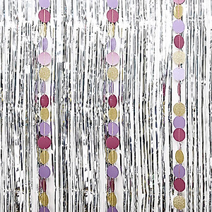 Foil Fringe Curtains Metallic Tinsel Silver Fringe Curtain Photo Booth Backdrop Curtains Decoration for Christmas New Years Eve Birthday Wedding Bachelorette Party Tassel Silver 2 Pack 3.3ft x 9.8ft
