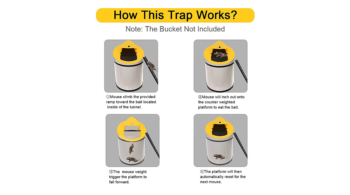 Humane Mouse Trap Bucket - Flip N Slide Design