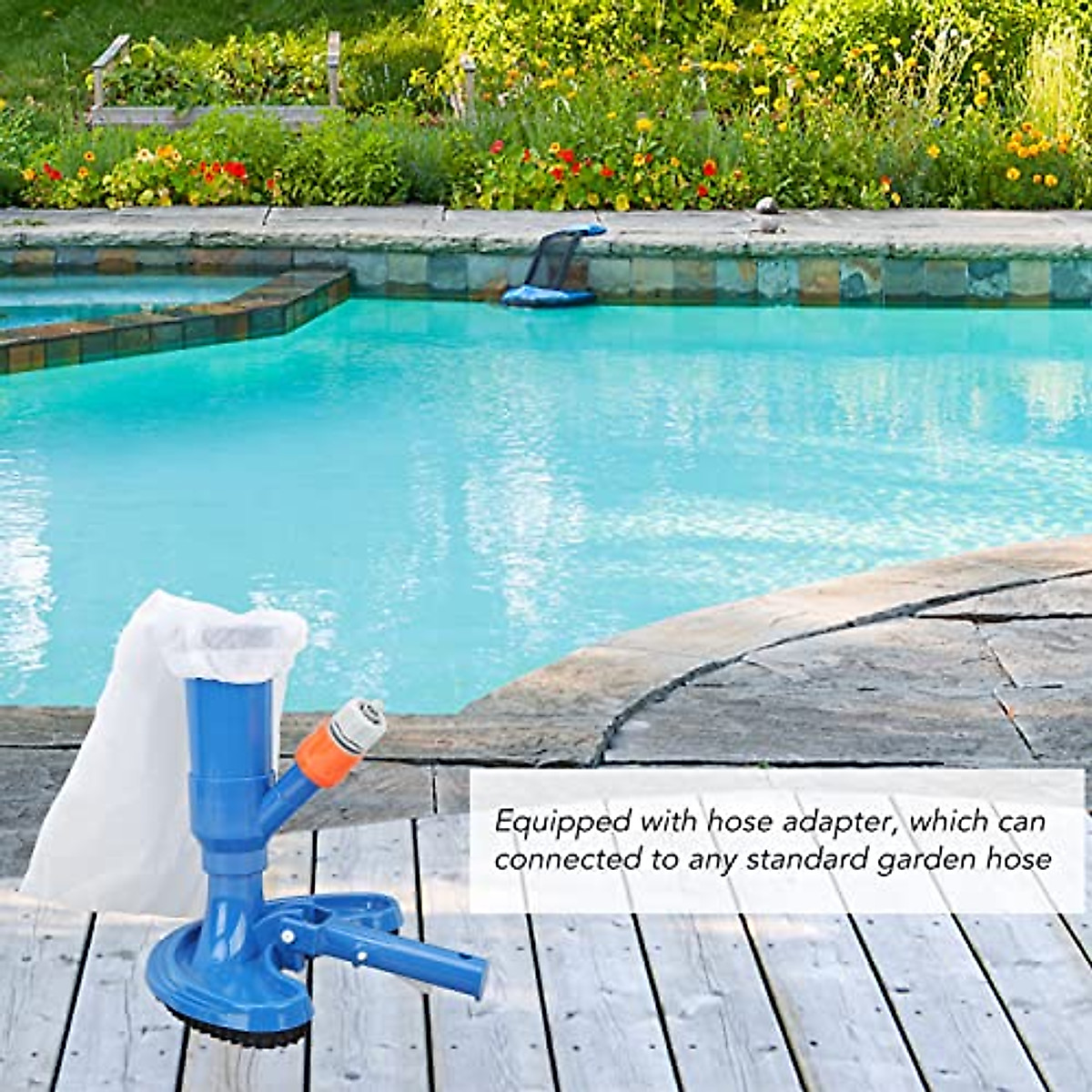 RvSky Garden kit Pool Vacuum Head Strong ABS Quick Connection Half Moon Easy Assembly Manual Pool Vacuum for Swimming Pool Cleaning