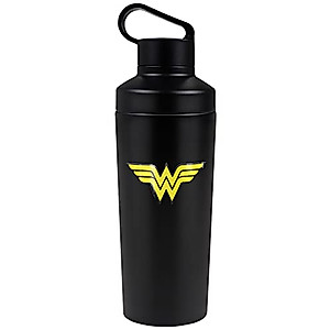 Dco - Logo OFFICIAL Wonder Woman Logo 18 oz Insulated Water Bottle, Leak Resistant, Vacuum Insulated Stainless Steel with 2-in-1 Loop Cap