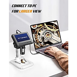 4.3 Inch Coin Microscope,ANNLOV 50X-1000X Magnification LCD Digital Microscope with 8 Adjustable LED Lights for Kids and Adults for Coin/Stamps/Plants/Soldering