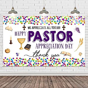 Wollmix Pastor Appreciation Day Banner Decorations Gifts for Men Thank You for All You Do We Appreciate You Sign Backdrops Wall Party Decor Supplies Photography Background Photo Booth 70.8x43.3inch
