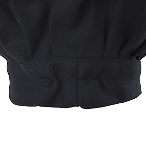 TopTie Chef Hat for Kid & Adult, Cotton Elastic Adjustable Kitchen Cooking Baking Hat-Black-S