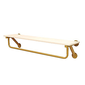 SHIJINHAO Clothing Store Display Racks, Decorative Wall-Mounted Hangers Golden Shelf Mall Merchandise Display Used for Clothing Display Stand, Studio (Color : Gold, Size : 100cm)