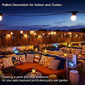 hyrion Globe Outdoor String Lights,100ft G40 Patio Lights with 15W E12 Socket Base,50 Edison Bulbs Waterproof led String Lights Outside for Backyard Balcony Garden Party Decor