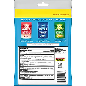 HALLS Relief Mountain Menthol Sugar Free Cough Drops, Economy Pack, 12 Bags of 70 Drops (840 Total Drops)