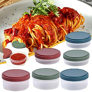 KKwercv Salad Dressing Containers, Small Condiment Containers with Leakproof Lids, Salad Dressing Container to Go, Reusable Sauce Containers, Food Cups for Lunch Picnic Travel