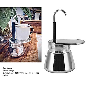 Stovetop Espresso Maker,8.3in Single Spout Stovetop Moka Pot,Stainless Steel Coffee Machine, Large Capacity Italian DIY Coffee Pot,Outdoor Brewed Coffee Cup for All Electric Ceramic Gas Stovet