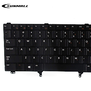 SUNMALL US Layout Replacement Keyboard Without Backlit Compatible with Dell Latitude E5420 E5430 E6220 E6320 E6330 E6420 E6430 E6440 Series (Without Pointer Stick)