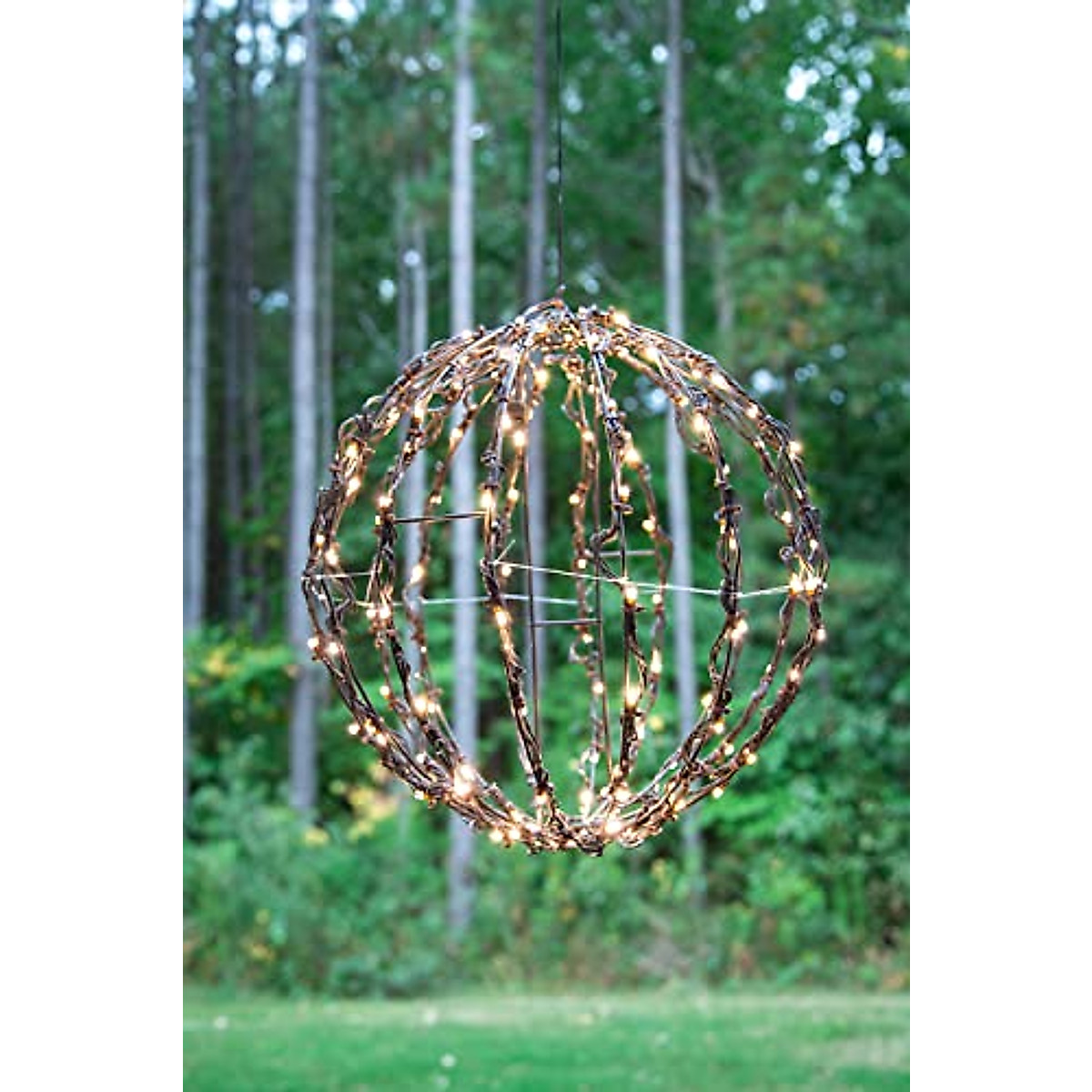 Elf Logic - 16" Outdoor LED Light Ball Hanging Tree Globe Light - Outdoor Holiday Light Ball Decor (16" Ball Plug in)