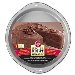 Wilton Recipe Right Non-Stick 9-Inch Round Cake Pans Set, 2-Piece, Steel