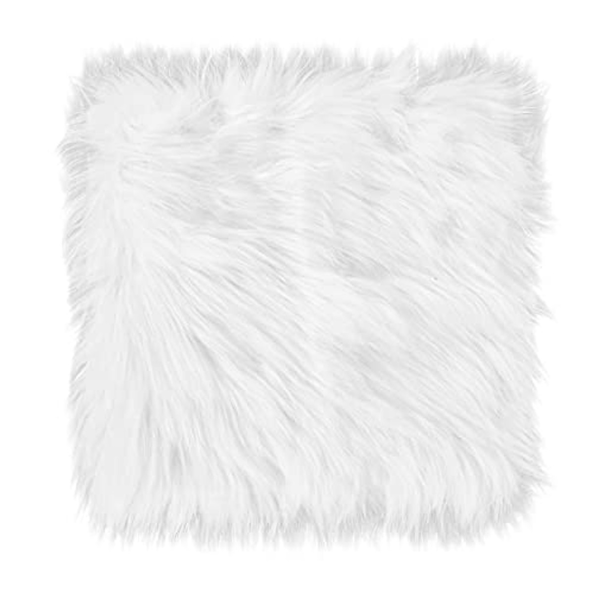 Molain 25 cm Small Rugs Fluffy Faux Fur Chair Pad Cover Rug Fuzzy Cushion Photography Props Background Nail Mat Carpet Christmas Party Decorative Home Living Room Sofa Bedroom Floor (White Square)