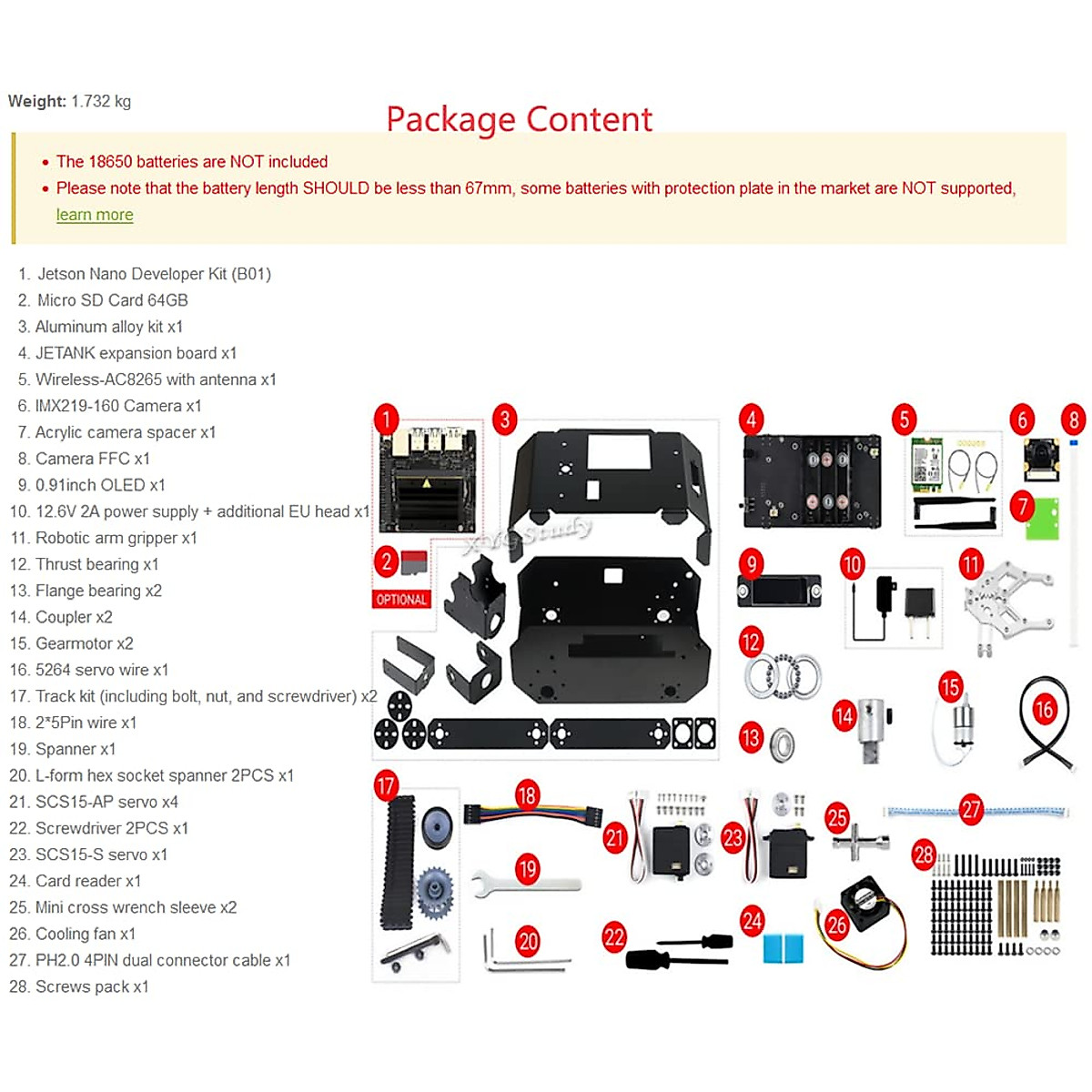 JETANK AI Kit for Jetson Nano Developer Kit (B01) to Build Smart AI Tracked Mobile Vision Robot with IMX219 Camera Sensor Dual-Band Wireless WiFi Bluetooth Monitor Motion Color Detection @XYGStudy