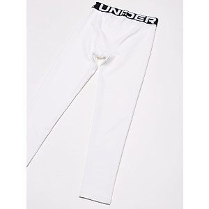 Under Armour Boys ColdGear Armour Baselayer Leggings, White (100)/Black, Medium