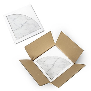 Retheno 9 Inch Carrara White Marble Corner Shower Shelf, Polished Wall Mounted Stone Corner Shelf for Bathroom