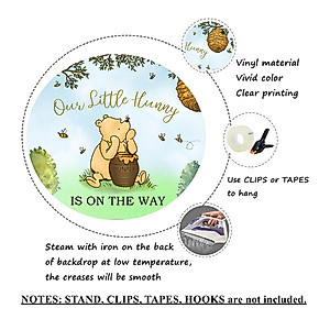 Classic Little Bear Baby Shower Backdrop Boys Blue Cartoon Bees Birthday Photo Background Decorations Newborn Baby Shower Party Cake Table Supplies 7x5ft