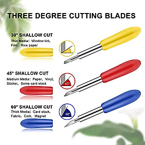 60 Pieces Replacement Cutting Blades for Cricut Explore Air 2/Air 3/Maker, Include 15 Pieces Fine Point Blades 30 Pieces Standard Blades 15 Pieces Deep Point Blades