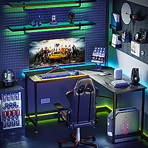 Elephance L Shaped Desk Corner Computer Desk Gaming Table Workstation for Home Office Study