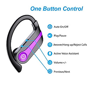 Donerton Wireless Earbud, Chipset 5.1 Sport Headphones with Charging Case, 10Hours Single Playtime Earhooks Headset, Wireless Earphone 6D Stereo HiFi Sound Noise Cancelling for Working/Travel/Gym