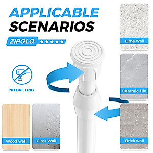 2PCS White Tension Rod Spring Curtain Rods 16 to 28 Inch Expandable Curtain Rod Spring Curtain Rod Spring Rods Tensions Rod Tension Curtain Rods spring tenstions curtain rod