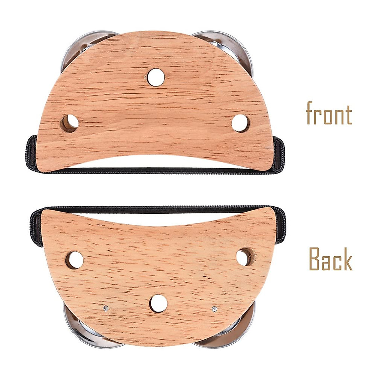 Heysland Burlywood Elliptical Box Drum Cajon Companion Accessory Foot Jingle Tambourine for Hand Percussion Instruments