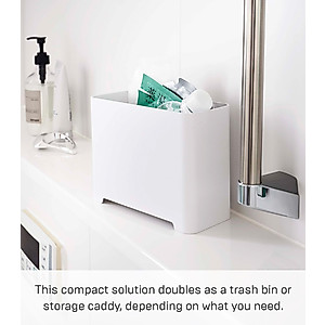 Yamazaki Home Bathroom Storage Organizer Self-Draining Corner Shower Caddy for Shampoo Soap or Cleaning Supplies | ABS Plastic, One Size, White