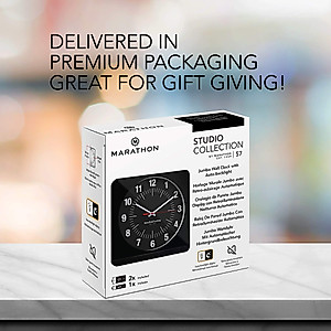 MARATHON Studio Edition Jumbo 12 Inch Analog Wall Clock with Auto Night-Light