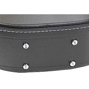 Gearlux Dreadnought Acoustic Guitar Hardshell Case with Accessory Compartment - Black