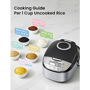 COMFEE' Rice Cooker 12 Cups Cooked/6 Cups Uncooked, Portable Non-Stick Rice Maker, Japanese Rice Cooker with Fuzzy Logic Technology, 24-Hour Timer Delay, 11 Presets, Steamer, Fast Rice Cooker, Grain Cooker, Black