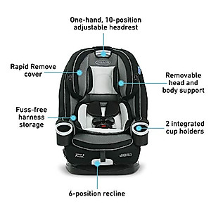 Graco 4Ever DLX 4 in 1 Car Seat, Infant to Toddler Car Seat, with 10 Years of Use, Fairmont , 20x21.5x24 Inch (Pack of 1)