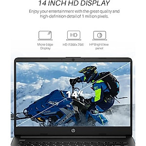 HP 14" Ultra-Light Stream Laptop for Students Business - Intel Quad-Core Processor, 4GB RAM, 64GB eMMC, 1-Year Office 365, Webcam, 11H Long Battery Life, Win11 Home S