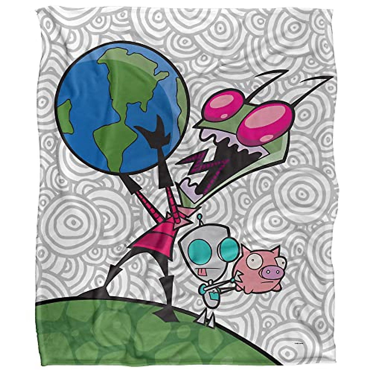 Invader Zim Blanket, 50"x60" Invader Zim and Gir Silky Touch Super Soft Throw Blanket