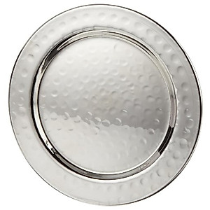 Elegance Hammered 4-Inch Stainless Steel Coasters, Set Of 4