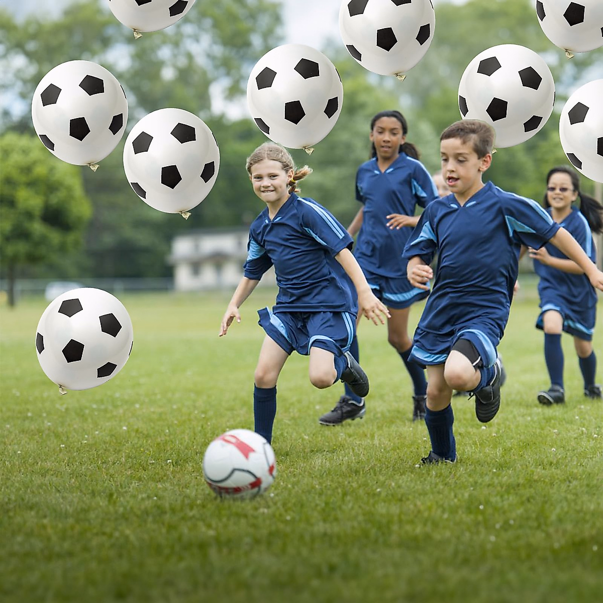 35 Pcs Soccer Ball Balloons, Black White Soccer Birthday Latex Balloons for Boys, Soccer Party Decorations Supplies for Kids Children Football Lover Sport Theme Birthday Baby Shower Party Decor