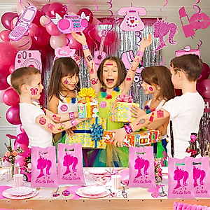 Lcnjscgo 50 PCS Hot Pink Princess Party Gift Bags Princess Bachelorette Party Favors Bags for Kids Pink Girls Princess Birthday Party Supplies Decorations Pink Plastic Bags Snack Goodie Bags