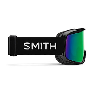 SMITH Frontier Goggles with Carbonic-x Lens – Performance Snowsports Goggles with Replaceable Lens for Skiing & Snowboarding – for Men & Women – Black + Green Sol-X Mirror Lens