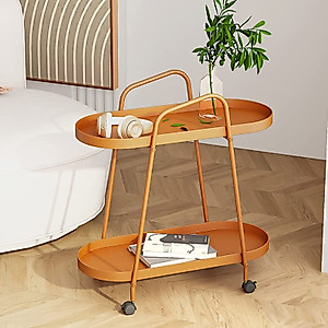 SLNFXC Wheeled Trolley Side Cabinet Mobile Coffee Table Living Room Sofa Small Bedside Table Office Balcony Outdoor Furniture (Color : D, Size : 60 * 64cm)