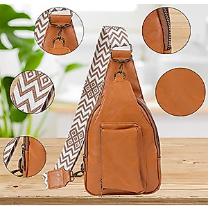 TINVSKQQKJ Women's Chest Sling Bag with guitar strap Crossbody Sling Backpack with pockets For Cycling Hiking travel…