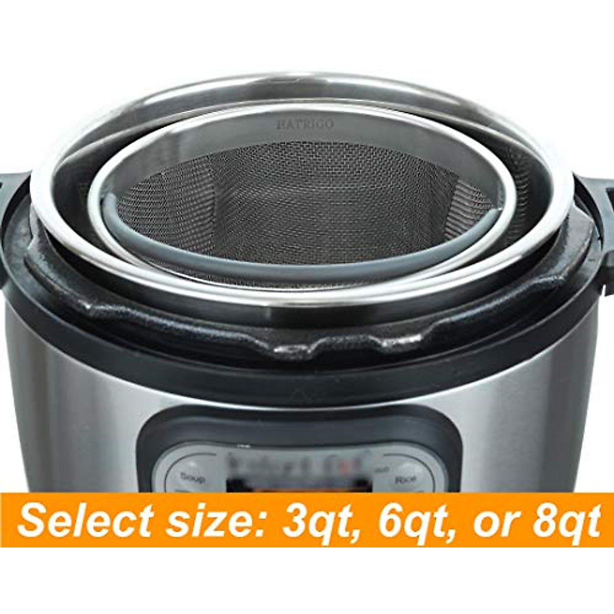 The Original Hatrigo Steamer Basket for Pressure Cooker Accessories 6qt [3qt 8qt avail] Compatible with Instant Pot Accessories 6 qt, Ninja Foodi, Other Pressure Cookers, Silicone Handle, IP 6 Quart