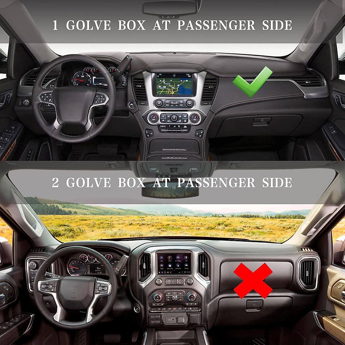 BDFHYK Dashboard Dash Cover PU Dash Mat Compatible with 2007-2013 Silverado and Sierra, 2007-2014 Tahoe Suburban Avalanche and Yukon