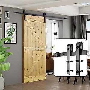 U-MAX 6.6 FT Sliding Barn Wood Door Basic Sliding Track Hardware Kit (Basic "J")