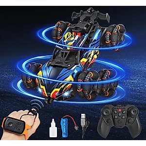 Gesture Sensing Rc Stunt Car With Light & Music, 2.4GHz Drift Stunt Remote Control Cars, 6WD Double Sided 360° Rotating Transform Off Road RC Stunt Car, Toy Car for 6-12 Year Old Boys & Girls