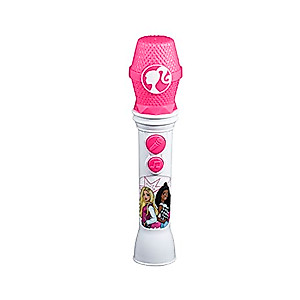EKids BE-070.11Mv22 Barbie Microphone for Kids, Built-in Music and Flashing Lights for Fans of Disney Toys for Girls, Black