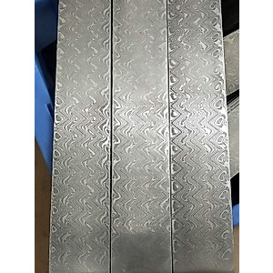 Aibote VG10 Custom Handmade Damascus Stainless Steel Bar Wave Pattern Blank Blade Billet for Knife Making|Jewelry Making|Cutlery Making and for Other Making Purpose (8.7"x1.18"x0.118")