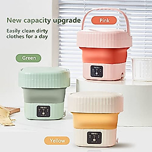 Portable Washing Machine with Clothes Hanger, Mini Foldable Washer and Spin Dryer Small Foldable Bucket Washer, Suitable for Apartment Dorm,Travelling，Best Gift Choice