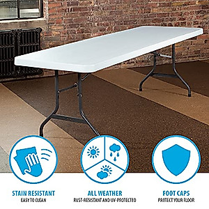 Lifetime 42980 Folding Utility Table , 8 Feet, White Granite, Pack of 4