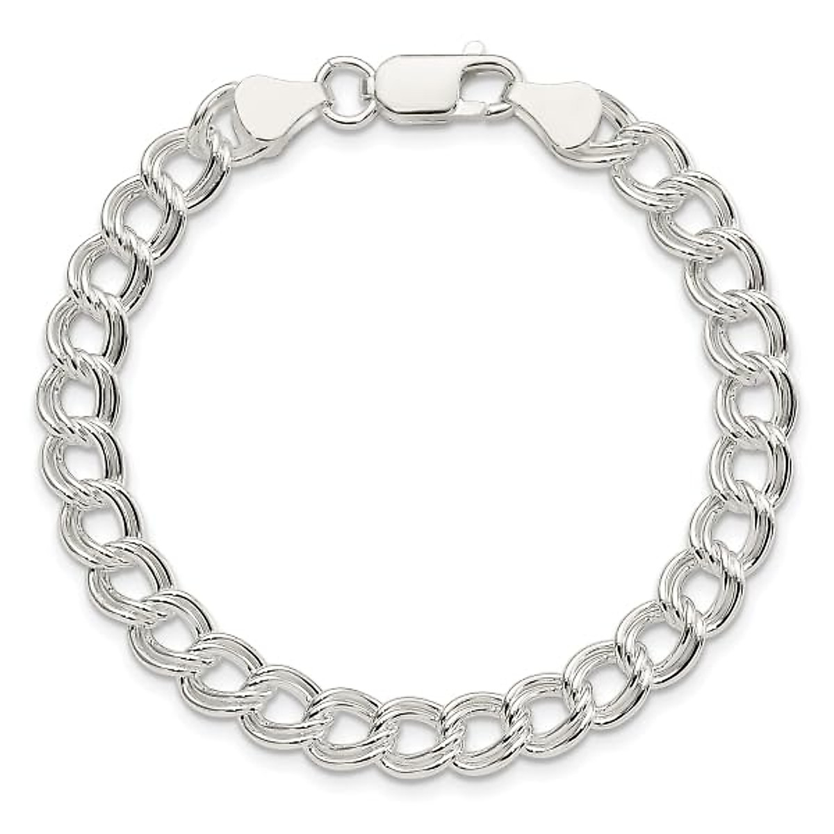 IceCarats 925 Sterling Silver 7mm Double Link Chain Charm Bracelet 7 inch