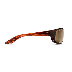 Maui Jim Men's and Women's Twin Falls Polarized Wrap Sunglasses, Rootbeer Fade/HCL® Bronze, Medium